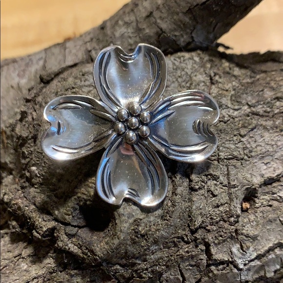 Beau Sterling | Jewelry | Vintage Beau Sterling Silver Dogwood Brooch ...
